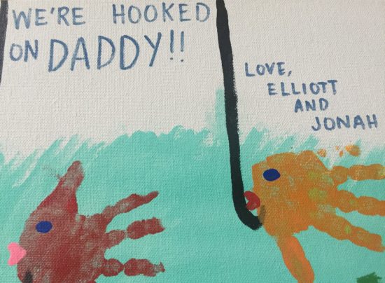Father's Day Hooked on Daddy DIY: Adorable handprint art for Dad